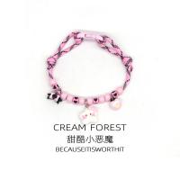 China Pink Black Star Charm Pet Collar Adjustable for Dogs Cats for sale