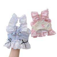 China Blue and White Lace Dog Harness Dress for Small Pets for sale
