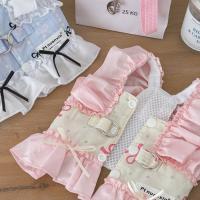 China Blue and White Lace Dog Harness Dress for Small Pets for sale
