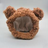 China Cashmere Pet Hat for Small Dogs - Adjustable Bear Plush Winter Headpiece for sale