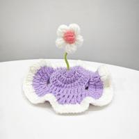 China Floral Knit Pet Headband for Cats and Dogs in Multiple Colors for sale