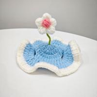 China Floral Knit Pet Headband for Cats and Dogs in Multiple Colors for sale