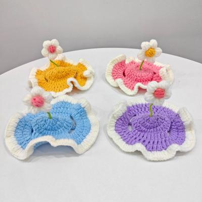 China Floral Knit Pet Headband for Cats and Dogs in Multiple Colors for sale