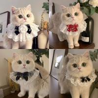China Mint Fresh Lace Bib Collar for Cats with Adjustable Tie for sale