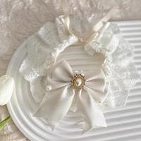 China White Lace Wedding Pet Bandana Collar for Cats Dogs for sale