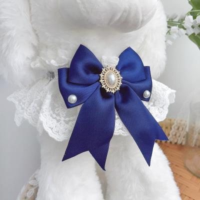 China White Lace Wedding Pet Bandana Collar for Cats Dogs for sale