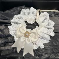 China White Lace Wedding Pet Bandana Collar for Cats Dogs for sale
