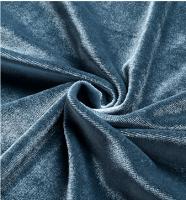 China 160CM Slate Blue Velvet Fabric Slight Elasticity Velour Stretch Velvet Upholstery For Outerwear for sale