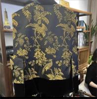 China Eco Friendly Textured Viscose Jacquard Bird Flower Jacquard Fabric Breathable For Dress for sale