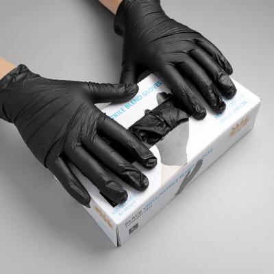 China 100pcs Black Tattoo Gloves Powder Free Disposable Nitrile Gloves for sale