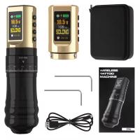 China Golden-Black New Design High Cost Performance Wireless Tattoo Machine Pen With Dual Golden Batteries for sale