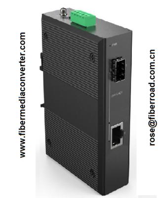 China Industrial Giga Fiber Media converter  -40℃~75℃ , 1×10/100/1000BASE-Tx RJ45 to 1×1000BASE-FX（SFP/1*9) for sale