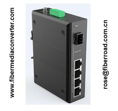 China FE  Industrial Fiber Switch  -40℃~75℃ , 4×10/100BASE-Tx RJ45 to 1×100BASE-FX（SFP/1*9) for sale