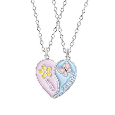 China CLASSIC schoolgirl rose best friend soft stitching pendant necklace and blue love necklace fashion necklace metal color for sale