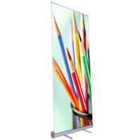 China Commercial Roll Up Banner Stand 85x200cm with Adjustable Height 34-78 Inches for Trade Shows for sale