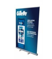 China 120×800 cm Retractable Roll Up Banner Stand with 34-80 Inch Height Adjustment and 4.5kg Lightweight Design for sale