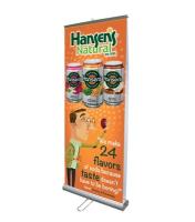 China Aluminium Alloy Double Sided Pull Up Banner 85×200 cm with Adjustable Height 34-78 inches and Nylon Travel Bags for sale