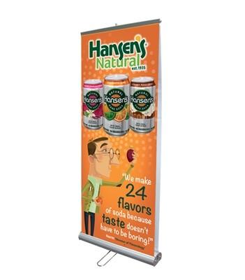 China Aluminium Alloy Double Sided Pull Up Banner 85×200 cm with Adjustable Height 34-78 inches and Nylon Travel Bags for sale