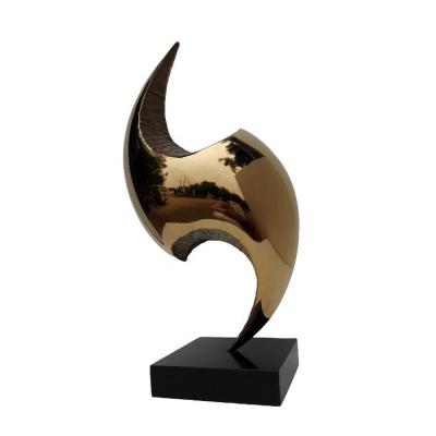 China Steel Handcrafted Modern Indoor Silver Polished Metal Sculpture with Plating Printing for sale