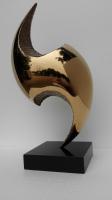 China Steel Handcrafted Modern Indoor Silver Polished Metal Sculpture with Plating Printing for sale