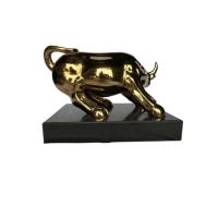 China High Grade Stainless Steel Gold Bull Sculpture for Indoor Decoration in Modern Style for sale