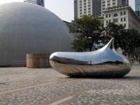 China Modern Outdoor Garden Design Abstract Growth Art Stainless Steel Sculpture with Printing for sale