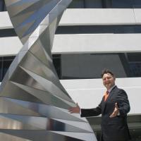 China Hand-carved Stainless Steel Abstract Sculpture for Modern Outdoor Spaces for sale