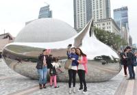 China Large Outdoor Stainless Steel Garden Sculpture Water Drop Art Sculpture in Modern Style for sale
