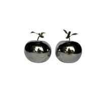 China Stainless Steel Apple Sculpture Modern Outdoor Mirror Polished Garden Fruit Sculpture for sale