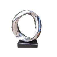 China Stainless Steel Abstract Art Installation Metal Circle Sculpture in Custom Made Size for sale