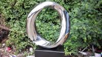 China Stainless Steel Abstract Art Installation Metal Circle Sculpture in Custom Made Size for sale