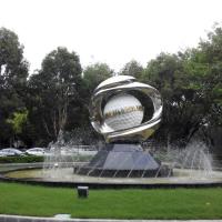 China Modern Large Outdoor Sculptures Stainless Steel Golf Ball Sculpture Metal Garden Sculpture for sale