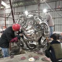 China Large Metal Garden Sculpture with Customized Stainless Steel Sphere Handcraft Design for sale