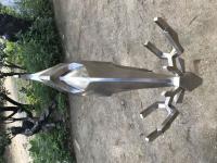 China White Color Modern Outdoor Decor Stainless Steel Mirror Custom White Abstract Metal Deer Statue for Garden for sale