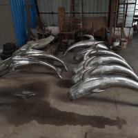 China Steel Modern Abstract Dolphin Stainless Steel Abstract Sculpture for Outdoor Decoration for sale