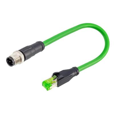 China M12 D Coded Ethernet Cable - 4 Pin IP67 Waterproof Industrial Ethernet Cable for sale