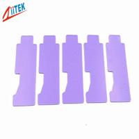 China Soft Compressible Violet 4W Thermal Gap Filler 50 Shore00 for High Speed Mass Storage Drives for sale