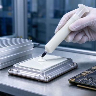 China White Thermal Conductive Gel Silicone Based Soft High Thermal Conductivity Gap Filler Designed Telecom Industry Gap Filling for sale