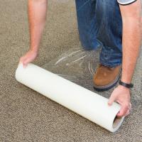 China Clear Temporary Carpet Protection Film Sticky Cover for sale