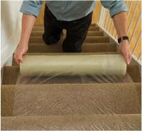 China 60mic Carpet Shield Protective Film 2.5-4mil Thickness 24-36inch Width for Construction Renovation for sale