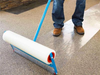 China Damp Proof 70mic 500ft Clear Carpet Protector Film Pet Friendly Area Damage Free for sale