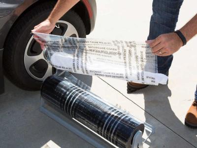 China Printed Self Adhesive 48'' 4 Mil Auto Carpet Protection Film - 70m-4000m Length, 40mm-1600mm Width for sale