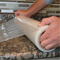 China 4 Mil Transparent Blue Countertop Protection Film - 20-160 Micron Thickness, 24-48 Inch Width Options for Stone and Marble Surface Protection for sale