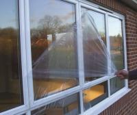 China Easy Mask LLDPE 80g/25mm Sun Protection Window Film with 0.04-0.1mm Thickness Options for Construction Overspray Protection for sale