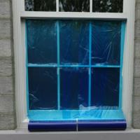 China Blue Sun Protection Window Film 50 Micron Thickness 1650mm Width Self-Adhesive Construction Guard for sale