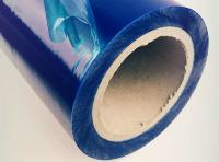 China Transparent Blue 500mm x 200m Self-Adhesive Glass Protective Film - 25-150 Micron Thickness with 70MPa Tensile Strength for sale