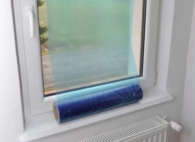 China 60-Day LLDPE Window Glass Protection Film 24x600 ft Polyethylene Residue Free Surface Guard for sale