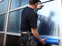 China Blue Clear 50mic 600ft Window Protection Film Self Adhesive Glass Surface Cover 24 Inch Width for sale