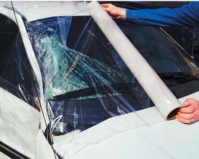 China Self-Adhesive Collision Wrap Film 3-5 Mil Thickness 24-60 Inch Width for Vehicle Protection for sale