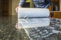 China 50-Micron Self-Adhesive Protection Film for Artificial Marble & Stone Surfaces with 60-70°C Heat Resistance for sale
